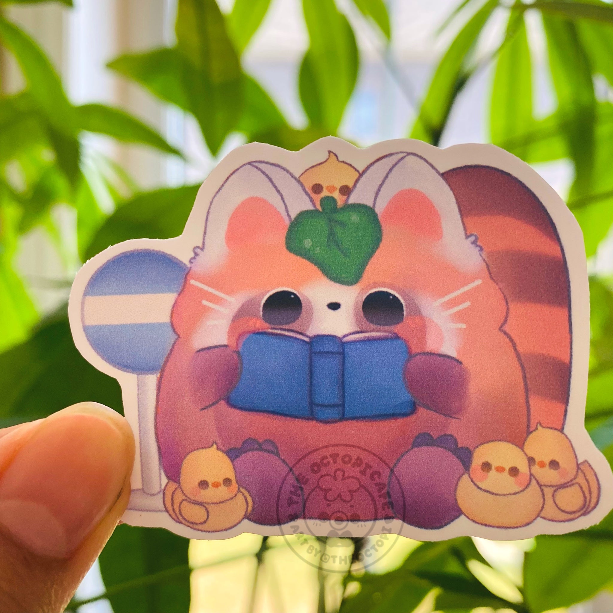 Cute Red Panda Stop Sign - Vinyl Sticker Decal – The Octopi Cafe